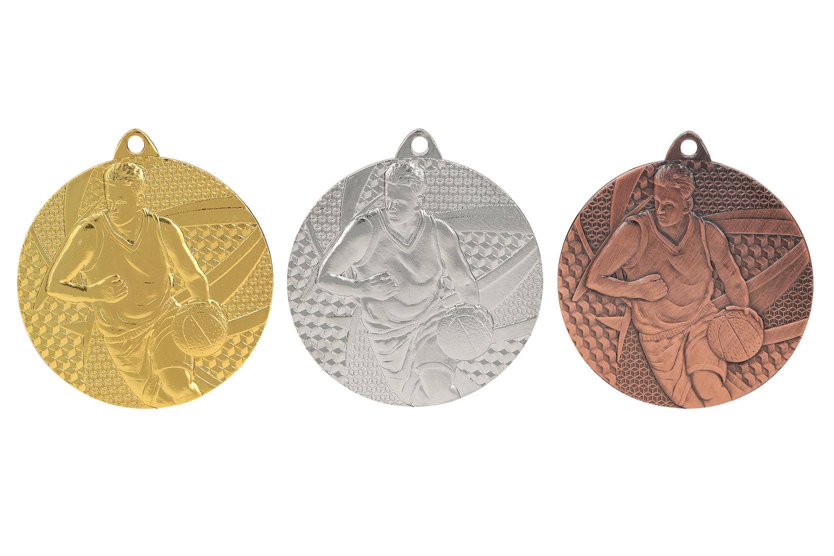 Medaille Basketball - in 3 Farben erhältlich (Ø 50mm) - inkl. Band oder Kordel