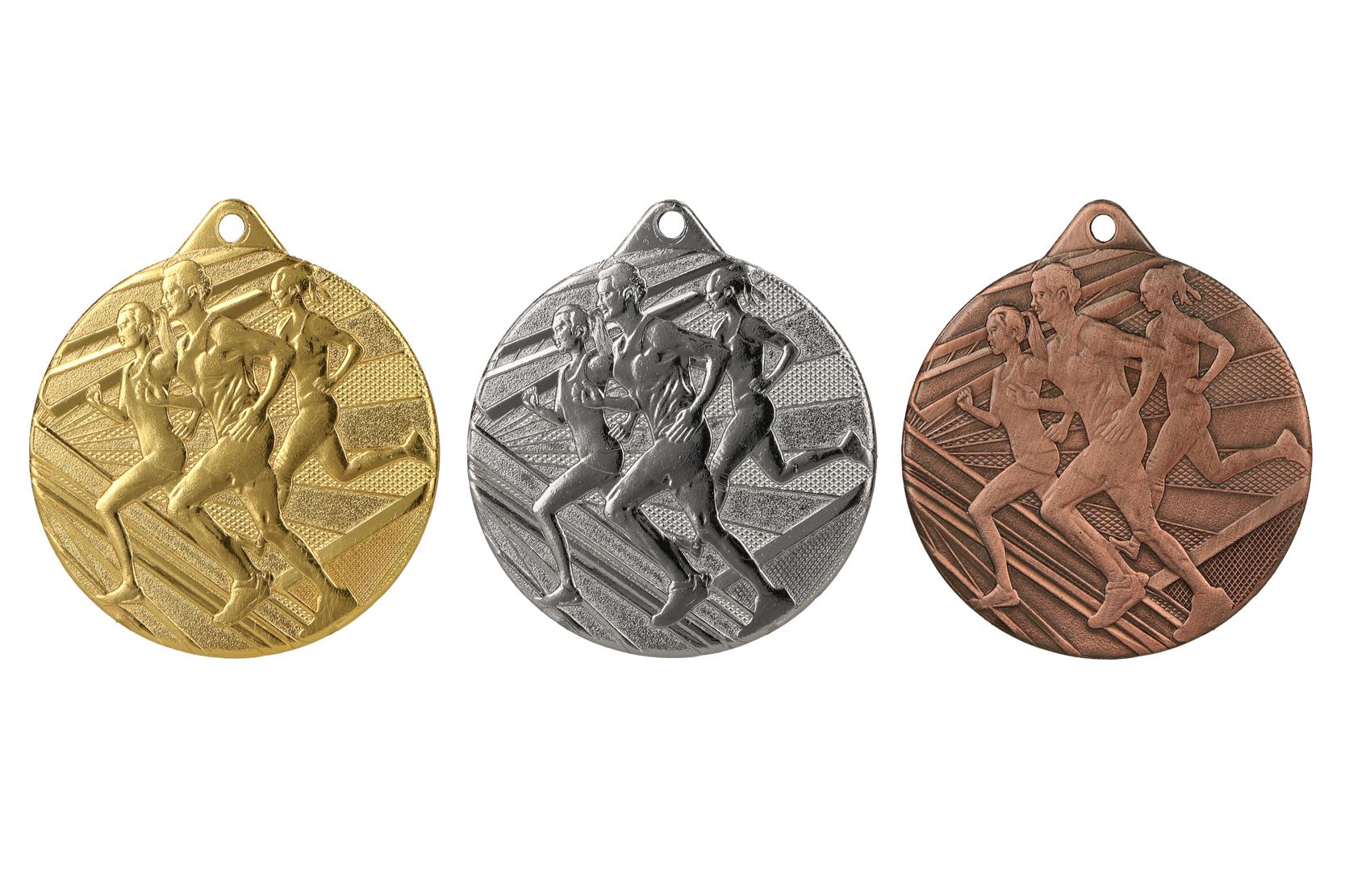 Medaille Laufen - in 3 Farben erhältlich (Ø 50mm) - inkl. Band oder Kordel