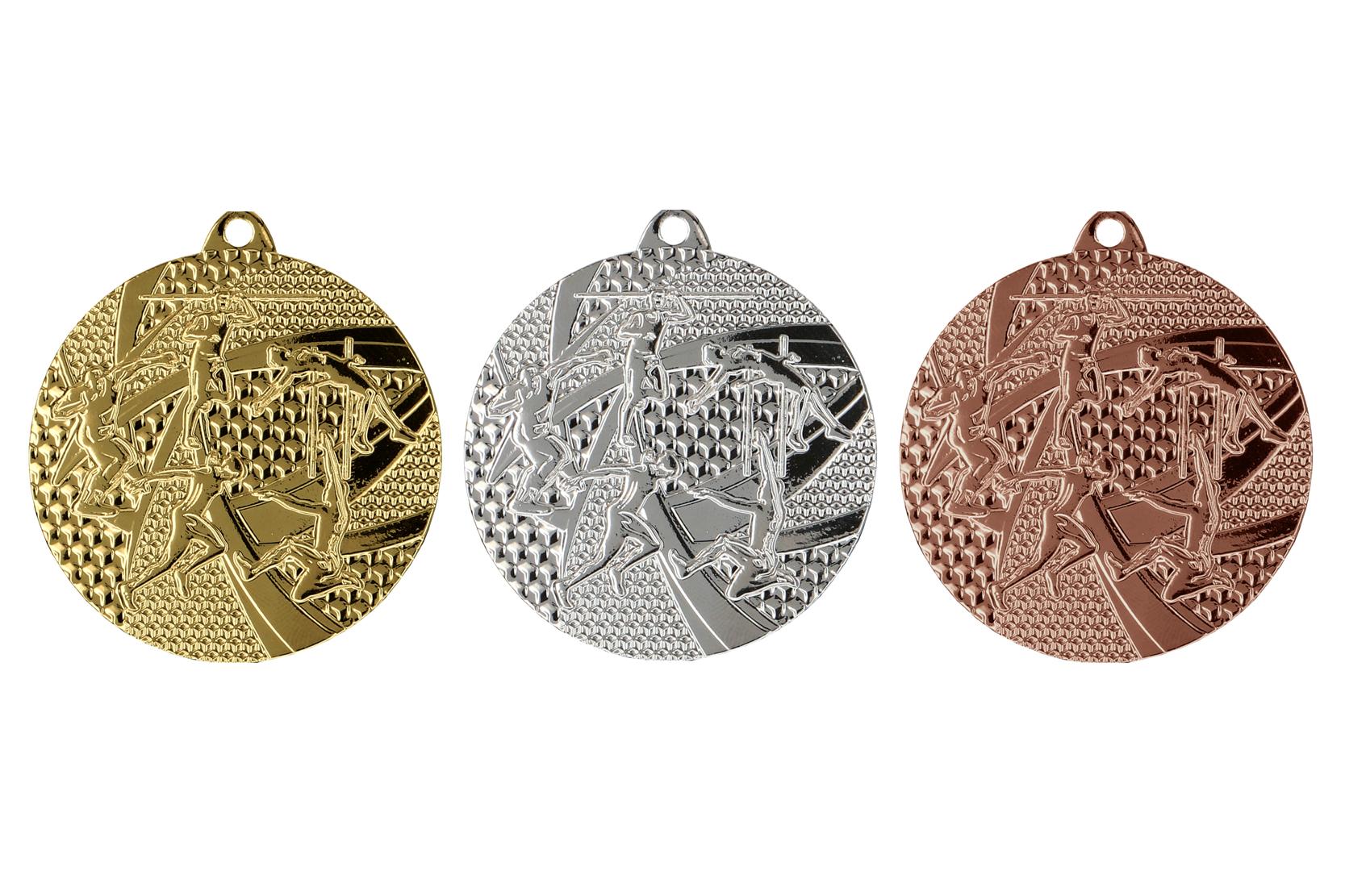 Medaille Leichtathletik - in 3 Farben erhältlich (Ø 50mm) - inkl. Band oder Kordel