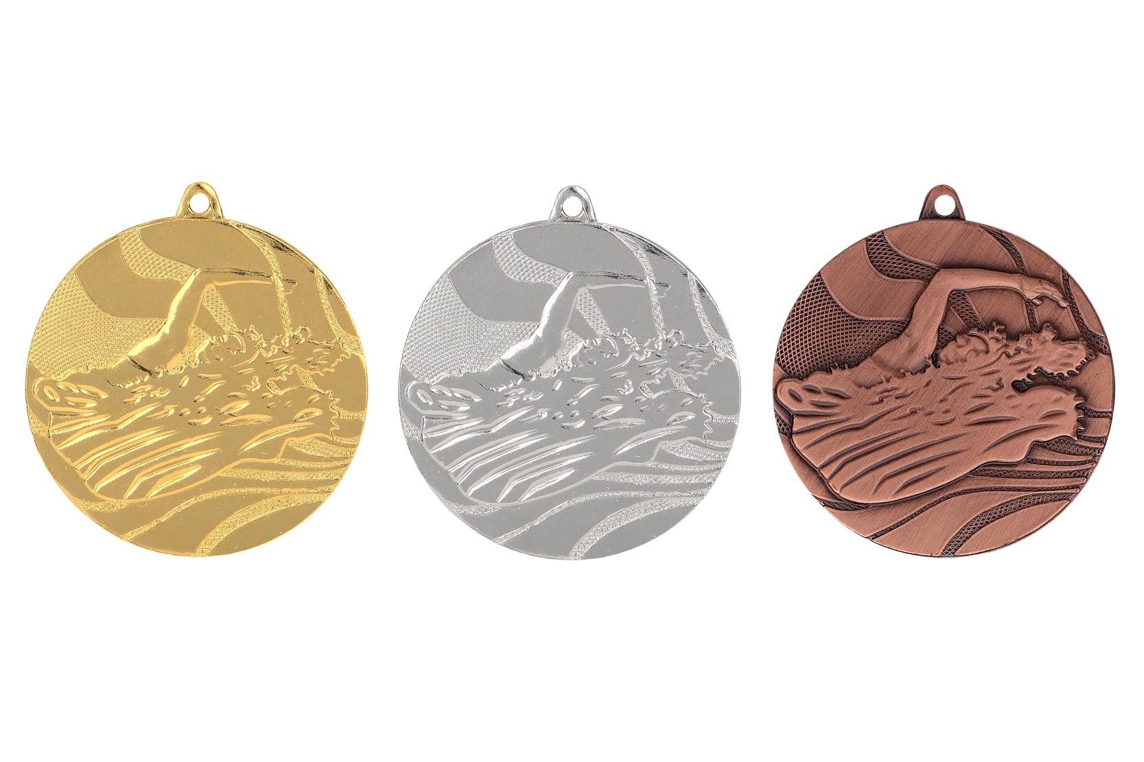 Medaille Schwimmen - in 3 Farben erhältlich (Ø 50mm) - inkl. Band oder Kordel